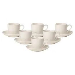Villeroy & Boch Tasse VILLEROY & BOCH "Espressotassen mit Untertassen For Me 70 ml 6er Set wei&szlig;", wei&szlig;, 6 tlg., Porzellan, Trinkgef&auml;&szlig;e, Tasse