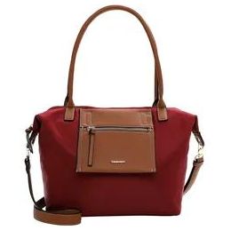 Shopper Tamaris "Shopper TAS Fabrizia", Damen, Gr. B/H/T: 44cm x 28cm x 19cm 0, rot (schwarzrot 606), Polyester, Taschen Shopper
