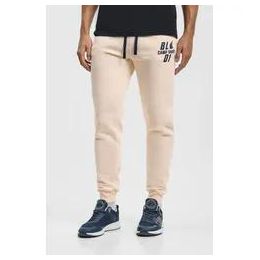 Sporthose CAMP DAVID, Herren, Gr. M, Normalgr&ouml;&szlig;en, ecru, Sweatware, Material: 65% Baumwolle, 35% Polyester, bedruckt, relaxed fit lang, Hosen Sporthose, mit Elastikbund und Kordel