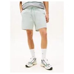 Tommy Hilfiger Shorts TOMMY JEANS "TJM LINEN BLEND STRIPE", Herren, Gr. S, N-Gr, bahama gr&uuml;n stripes, Web, Obermaterial: 55% Leinen, 45% Baumwolle, unifarben, regular fit kurz, Hosen Shorts, Regular fit mit elastischem Bund
