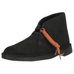 Schn&uuml;rschuh Clarks "Desert Boot", Herren, Gr. 47, schwarz, Leder, Schuhe Schn&uuml;rschuh, mit mehrlagigem OrthoLite-Fu&szlig;bett