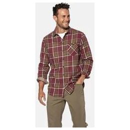 Flanellhemd Babista "Hemd SALTINORA", Herren, Gr. XL, weit, rot (dunkelrot kariert), Obermaterial: 100% Baumwolle CO., Hemden