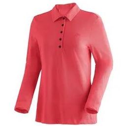 Langarm-Poloshirt Maier Sports "Long Piquee Polo W", Damen, Gr. L, hellrot, 60% Baumwolle, 40% Polyester, Rundhals, Shirts