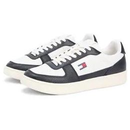 Tommy Hilfiger Sneaker TOMMY JEANS "ARCHIVE '98 COLOR", Herren, Gr. 42, wei&szlig;, schwarz, Leder, kontrastfarbene Details, Schuhe Sneaker, Freizeitschuh, Halbschuh, Schn&uuml;rschuh im Kontrastlook