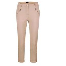 7/8-Hose GOLDNER "Baumwollhose mit Formbund", Damen, Gr. 46, N-Gr, beige (sand), Obermaterial: 97% Baumwolle CO. 3% Elasthan EL., normal, Hosen 7/8-Hose, Ohne