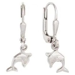 Paar Ohrh&auml;nger Jobo "Kinderohrringe Delfin", silber 925, Ohrringe, M&auml;dchen, Silber 925 (Sterlingsilber), 925 Silber rhodiniert