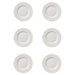 Villeroy & Boch Fr&uuml;hst&uuml;cksteller VILLEROY & BOCH "Fr&uuml;hst&uuml;cksteller Manufacture Rock &oslash; 22.0 cm 6er Set wei&szlig;", wei&szlig;, Speiseteller