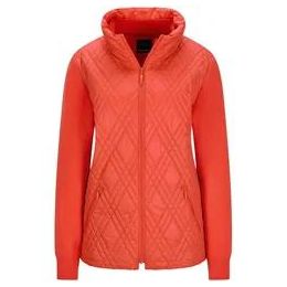 Kurzjacke GOLDNER "Kurzgr&ouml;&szlig;e L&auml;ssige Jacke mit Strick und Stepp", Damen, Gr. 25, orange, Obermaterial: 100% Polyamid PA., Modisch, normal, Jacken Kurzjacke, Steppjacke mit Strick&auml;rmeln
