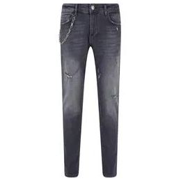 Bequeme Jeans 2Y Premium "2Y Premium Herren 2Y Tapered Fit Jeans", Herren, Gr. 31, Normalgr&ouml;&szlig;en, anthrazit, 97% Baumwolle, 3% Elasthan, unifarben, Jeans
