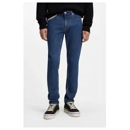 HUGO BOSS Slim-fit-Jeans HUGO BLUE, Herren, Gr. 34, L&auml;nge 32, bright blau439, Denim/Jeans, Obermaterial: 99% Baumwolle, 1% Elasthan, unifarben, skinny fit lang, Jeans Slim-fit-Jeans, enger Beinverlauf, mittlere Bundh&ouml;he, stone washed