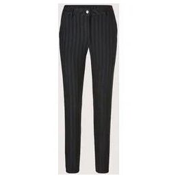 Madeleine Mode Stoffhose MADELEINE "Hose Flanellhose mit schmaler Beinform", Damen, Gr. 20, N + K Gr, schwarz (schwarz, grau), Obermaterial: 64% Polyester PES. 34% Viskose CV. 2% Elasthan EL., Modern, Hosen Stoffhose, Schmale Hose mit Webstreifen