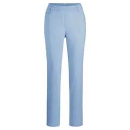 Schlupfhose GOLDNER "Kurzgr&ouml;&szlig;e Baumwollhose mit Dehnbund", Damen, Gr. 24, K-Gr, blau (hellblau), Obermaterial: 98% Baumwolle CO. 2% Elasthan EL., normal, Hosen Schlupfhose, Ohne