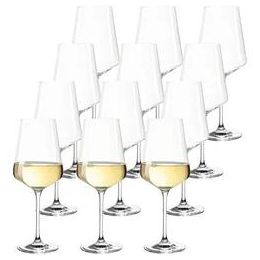 Wei&szlig;weinglas Leonardo "Wei&szlig;weingl&auml;ser Puccini 560 ml 12er Set transparent", bunt (transparent), Glas, Trinkgef&auml;&szlig;e, Wei&szlig;weinglas