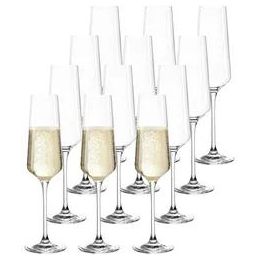 Sektglas Leonardo "Sektgl&auml;ser Puccini 280 ml 12er Set transparent", bunt (transparent), Glas, Trinkgef&auml;&szlig;e