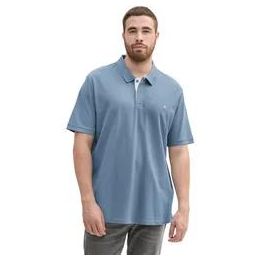 Poloshirt Tom Tailor PLUS, Herren, Gr. 3XL, china blau, Piqu&eacute;, Obermaterial: 100% Baumwolle, bestickt, unifarben, bequem h&uuml;ftbedeckend, Rundhals, Shirts, mit Logo-Stickerei
