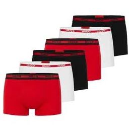Boxershorts Hugo "Boxershort TRUNK TRIPLET PLANET 6er Pack", Herren, Gr. S, bunt (schwarz, rot, wei&szlig;), Obermaterial: 95% Baumwolle CO. 5% Elasthan EL., Unterhosen