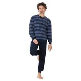 Schlafanzug Hajo "Pyjama", Herren, Gr. M, bunt (blau), Obermaterial: 83% Baumwolle CO. 17% Polyester PES., Homewear-Sets Schlafanzug