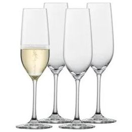 Schott Zwiesel Sektglas SCHOTT-ZWIESEL "Sektgl&auml;ser Fort&eacute; 227 ml 4er Set transparent", bunt (transparent), 4 tlg., Glas, Trinkgef&auml;&szlig;e
