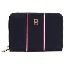Geldb&ouml;rse Tommy Hilfiger "TH ICON MED ZA NYLON CORP", Damen, dunkelblau, Textil, Basic, Kleinlederwaren, Unisex Geldbeutel, Portemonnaie mit TH-Schmucklogo
