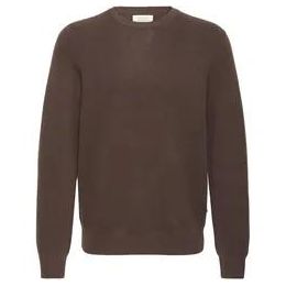 Strickfleece-Pullover Casual Friday "Strickpullover CFTHEO", Herren, Gr. M, braun (demitasse), Obermaterial: 39% Baumwolle CO. 34% Polyester PES. 27% Viskose CV., Pullover
