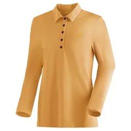 Langarm-Poloshirt Maier Sports "Long Piquee Polo W", Damen, Gr. XL, dunkelorange, 60% Baumwolle, 40% Polyester, Rundhals, Shirts