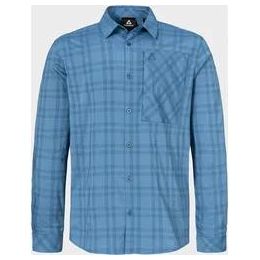 Sch&ouml;ffel Outdoorhemd SCH&Ouml;FFEL "Shirt Style Fraris MEN", Herren, Gr. 50, Normalgr&ouml;&szlig;en, 0840, blau, Oberstoff: 81% Polyester, 14% Nylon, 5% Elasthan, V-Ausschnitt, Hemden