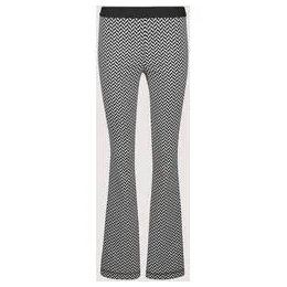 Madeleine Mode Stoffhose MADELEINE "Hose Ausgestellte Hose zum Schl&uuml;pfen", Damen, Gr. 18, N + K Gr, schwarz (schwarz, wollwei&szlig;), Obermaterial: 38% Polyamid PA. 36% Viskose CV. 20% Polyester PES. 6% Elasthan EL., Modern, normal, Hosen Stoffhose