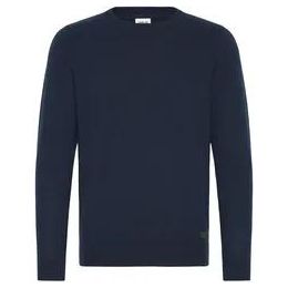!Solid Strickfleece-Pullover SOLID "Strickpullover SDAkant", Herren, Gr. S, blau (insignia blau), Obermaterial: 70% Baumwolle CO recyc.. 30% Polyester Pol. recyc.., Pullover