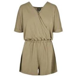 Jumpsuit Urban Classics "Urban Classics Damen Ladies Short Modal Jumpsuit", Damen, Gr. 5XL, US-Gr&ouml;&szlig;en, khaki, 77% Modal, 23% Polyester, unifarben, loose fit, Overalls Jumpsuit
