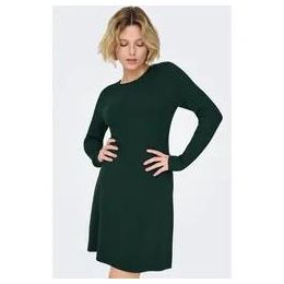 Minikleid Only "ONLMISTY LIFE LS O-NECK RIB DRES EX KNT", Damen, Gr. L, N-Gr, pine grove, Rippstrick, Obermaterial: 70% Viskose, 30% Nylon, unifarben, regular fit kurz, Rundhals, Kleider Minikleid, Viskosemischung, regular fit, Rundhals