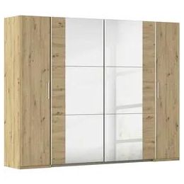 Schwebet&uuml;renschrank Rauch "Kleiderschrank Dreht&uuml;renschrank Schrank Garderobe KRONACH TOPSELLER", eiche artisan, griffleisten alu, mit 2 spiegel, B:268cm H:210cm T:59cm, Holzwerkstoff, Schr&auml;nke, Schwebet&uuml;renschrank, Kombischrank optional mit 1 oder 2 Spiegel viele B&ouml;den MADE IN GERMANY