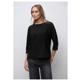 3/4-Arm-Shirt Street One, Damen, Gr. 34, schwarz, Stoff, 52% Polyester, 27% Viskose, 20% metallisierte Fasern, 1% Elasthan, gl&auml;nzend, regular fit normal, U-Boot-Ausschnitt, abgesteppt, Shirts 3/4-Arm-Shirt, aus softem Materialmix