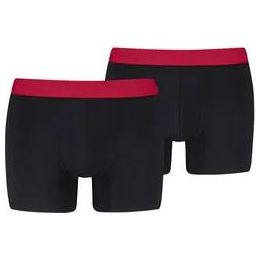 Levi's Boxershorts LEVI'S "LEVIS MEN TWILL WB BOXER BRIEF 2P", Herren, Gr. XL, schwarz, rot, Single Jersey, Obermaterial: 95% Baumwolle, 5% Elasthan, k&ouml;rpernah, Unterhosen, ohne Eingriff, Stretchbund