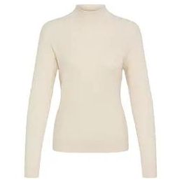 Rollkragenpullover oxmo "Rollkragenpullover OXISALLY", Damen, Gr. L, wei&szlig; (birch), Obermaterial: 70% Viskose CV. 30% Nylon NY., Pullover Rollkragenpullover