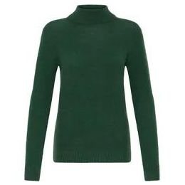 Rollkragenpullover oxmo "Rollkragenpullover OXSigne", Damen, Gr. S, gr&uuml;n (pineneedle), Obermaterial: 44% Polyester Pol. recyc.. 23% Polyacryl PAN. 22% Polyester PES. 8% Wolle WO. 3% Elasthan EL., Pullover Rollkragenpullover