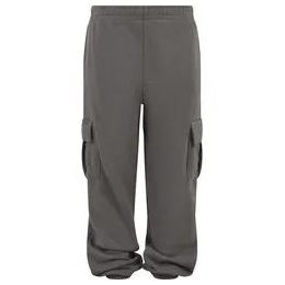 Cargohose Urban Classics "Urban Classics Boys Light Terry Wide Cargo Sweatpants", Jungen, Gr. 122/128, Normalgr&ouml;&szlig;en, asphalt, 100% Baumwolle, unifarben, normal, Hosen Cargohose