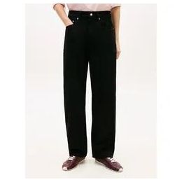 5-Pocket-Jeans Tommy Hilfiger "DNM BARREL RW", Damen, Gr. 30, L&auml;nge 30, schwarz, Denim/Jeans, Obermaterial: 100% Baumwolle, Abriebeffekte, bequem kn&ouml;chellang, Jeans 5-Pocket-Jeans