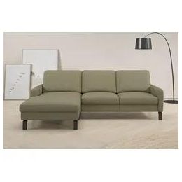 Ecksofa Home Affaire, oliv, B:244cm H:86cm T:164cm, 100% Leder, Sofas, Ecksofa, inkl. saugroboterfreundliche H&ouml;he & schmale Armlehnen
