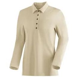 Langarm-Poloshirt Maier Sports "Long Piquee Polo W", Damen, Gr. S, beige, 60% Baumwolle, 40% Polyester, Rundhals, Shirts