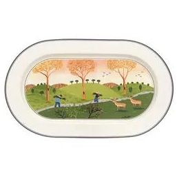 Villeroy & Boch Servierplatte VILLEROY & BOCH "Platte oval Design Naif 34 x 24 cm bunt", bunt, Porzellan, Servierplatten, Servierplatte