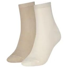 Kurzsocken Tommy Hilfiger "TH WOMEN CASUAL SHORT SOCK 2P", Herren, Gr. 39-42, sand, Baumwollmischung, normal, Socken, Mit flacher Zehennaht