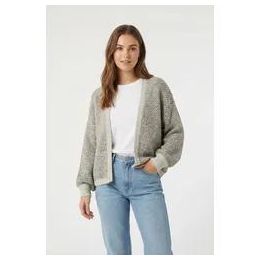 V&eacute;ro Moda Strickjacke VERO MODA "VMLOVELY LS OPEN CARDIGAN", Damen, Gr. M, oatmeal detail:mel with chocolate torte, Strick, Obermaterial: 78% Polyester, 12% Nylon, 8% Wolle, 2% Elasthan, unifarben, regular fit normal, V-Ausschnitt, Strickjacken Strickjacke, mit Wolle und Stretch