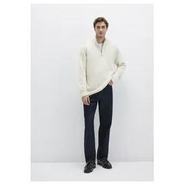 Troyer Mavi "HALF ZIP SWEATER", Herren, Gr. XL, beige melange, Feinstrick, 42% Acryl, 32% Polyamid, 24% Wolle, 2% Elastan, normal normal, ohne Ausschnitt, normaler Saum, Pullover Troyer, Premium Strickpullover