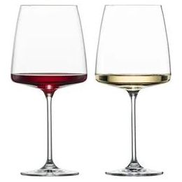 Schott Zwiesel Weinglas ZWIESEL GLAS "Weingl&auml;ser Vivid Senses 710 ml 2er Set transparent", bunt (transparent), 2 tlg., Glas, Trinkgef&auml;&szlig;e, Weinglas