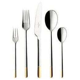 Villeroy & Boch Besteck-Set VILLEROY & BOCH "Tafelbesteck Ella 30er Set silber-gold", bunt (silber, gold), Essbesteck-Sets