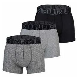 Boxershorts Under Armour "Boxershort UA PERFORMANCE TECH - SOLID 3 IN 3PK 3er Pack", Herren, Gr. XXL, bunt (grau, schwarz), Obermaterial: 90% Polyester Pol. recyc.. 10% Elasthan EL., Unterhosen