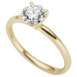 Goldring Firetti "Schmuck Geschenk Gold 333 Vorsteckring Verlobung Solit&auml;r Lab Grown" Gr. 18, gelbgoldfarben, Fingerringe, Damen, 18, 1 VS = sehr kleine Einschl&uuml;sse, Diamanten Gelbgold 333, 1,6mm, Diamanten, Gelbgold 333, Goldring, mit Brillant