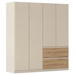 Dreht&uuml;renschrank Rauch "Kleiderschrank Schrank Garderobe W&auml;scheschrank Schlafzimmer JOEL", beige (champagner), eiche artisan, B:181cm H:197cm T:54cm, Holzwerkstoff, Schr&auml;nke, Dreht&uuml;renschrank, mit zwei Schubladen, mit Push-to-Open Funktion MADE IN GERMANY