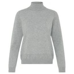 Rollkragenpullover oxmo "Rollkragenpullover OXBMMNORA ROLLNECK", Damen, Gr. S, grau (mid grau melange), Obermaterial: 52% Viskose CV. 28% Polyester PES. 20% Polyamid PA., Pullover Rollkragenpullover