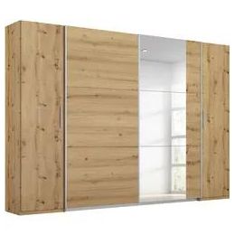 Schwebet&uuml;renschrank Rauch "Kleiderschrank Dreht&uuml;renschrank Schrank Garderobe KRONACH TOPSELLER", eiche artisan, griffleisten alu, mit 1 spiegel, B:268cm H:210cm T:59cm, Holzwerkstoff, Schr&auml;nke, Schwebet&uuml;renschrank, Kombischrank optional mit 1 oder 2 Spiegel viele B&ouml;den MADE IN GERMANY